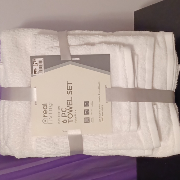 real living | Other | New 6 Piece Real Living Towel Set White | Poshmark
